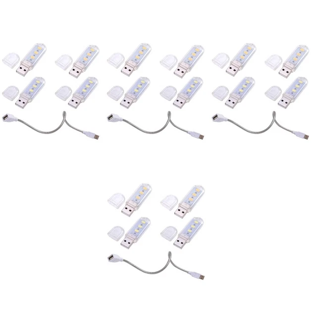 20 PCS LED Night Light USB Keyboard Laptop Lamp Reading Lighting ...