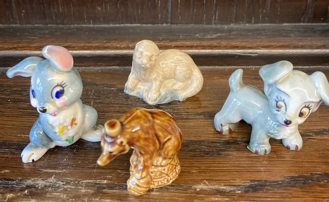 VINTAGE COLLECTION OF 4 Wade Early Whimsies Rabbit, Dog, Seal, Polar ...