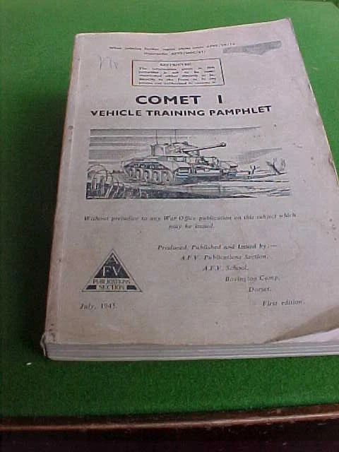 WW2 BRITISH ARMY TANK CREW PAMPHLET : COMET 1 (A34) : 1st EDITION 1945 BOVINGTON £69.99 ...