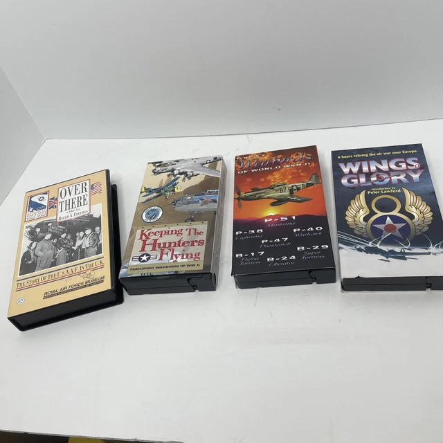 4 VHS WINGS of Warbirds of WWII Glory Hunters & Flying Royal Air Force ...