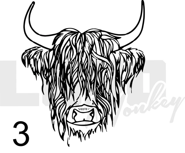 HUGE SCOTTISH HIGHLAND Cow Decal Sticker Caravan Motorhome £29.99 ...