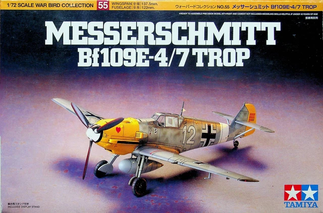 MAQUETTE AVION MESSERSCHMITT Bf109e-4/7 Trop Tamiya 60755 1/72ème Maquette Char EUR 14,00 ...