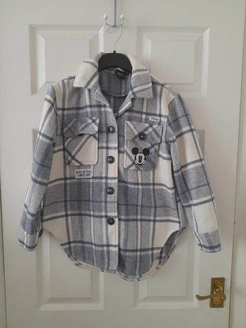 DISNEY MICKIE MOUSE Checked White&Grey Girls Shirt-jacket Size 9-10 ...
