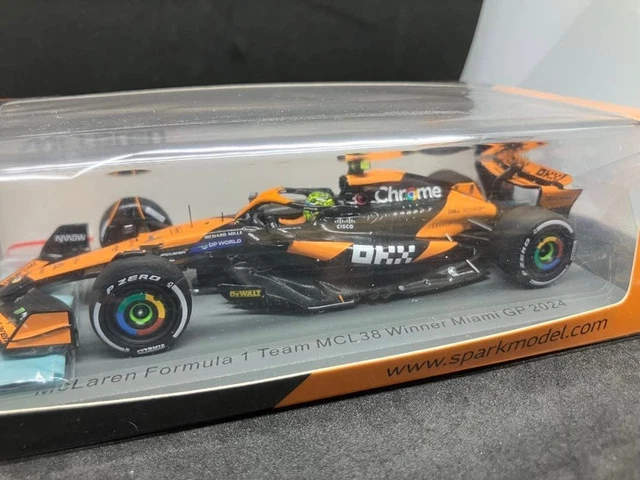 SPARK 1/43 MCLAREN MCL38 2024 Miami GP Winner Lando Norris Topps Card £ ...