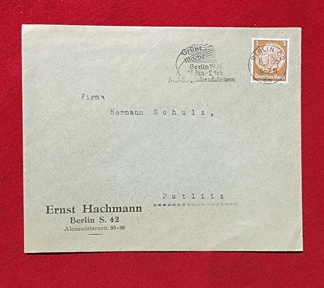 WW2 WWII NAZI Germany Third Reich Cover German w Berlin special cancel ...