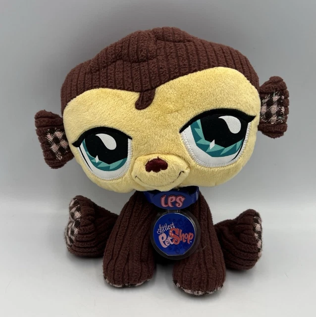 MONKEY LITTLEST PET Shop Soft Toy Plush LPS 8” Hasbro 2007 Virtual Int ...