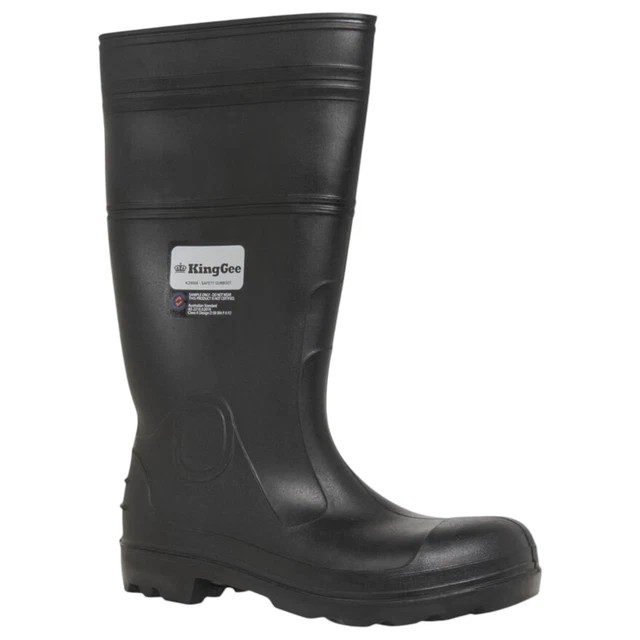 MENS KINGGEE HYDROGUARD Safety Black Gumboot Shoes $54.95 - PicClick AU