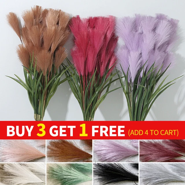 ARTIFICIAL REEDS FAKE Pampas Grass Flower Bunch for Wedding Home ...