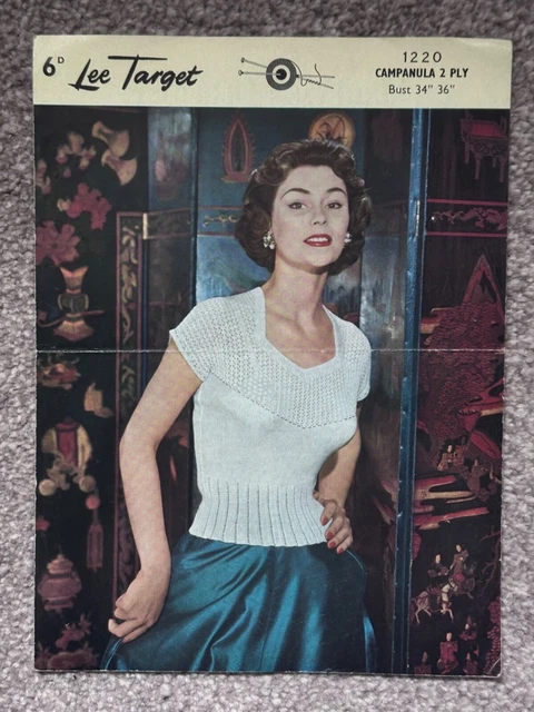 ORIGINAL 1950S VINTAGE Lee Target Knitting Pattern for Lady’s Lacy Top ...