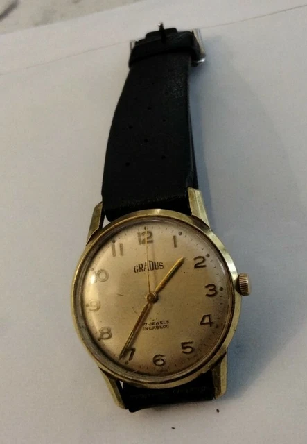 VINTAGE GRADUS 072 incabloc Water Proof Mechanical Men's Wristwatch. £ ...