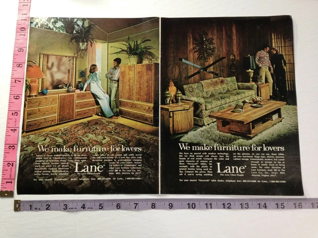 VINTAGE CLIPPINGS - 70's home decor photo Lane Furniture 1976 - 2 print ...