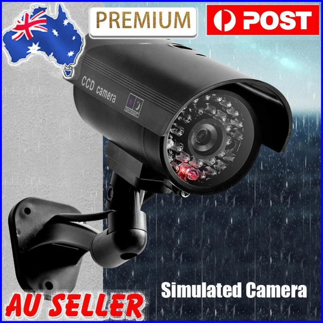 OUTDOOR DUMMY CAMERA Flashing Red LED Indoor Fake CCTV Security Camera ...