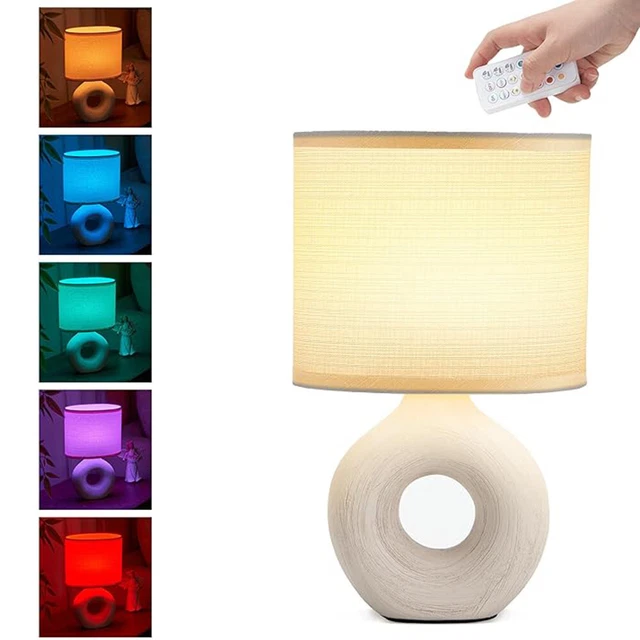 CORDLESS CERAMIC TABLE Lamp Rechargeable RGB Light for Living Room With ...