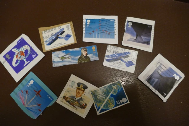 10 PLANES AIRCRAFT British UK commemorative postage stamps postal GB £1 ...