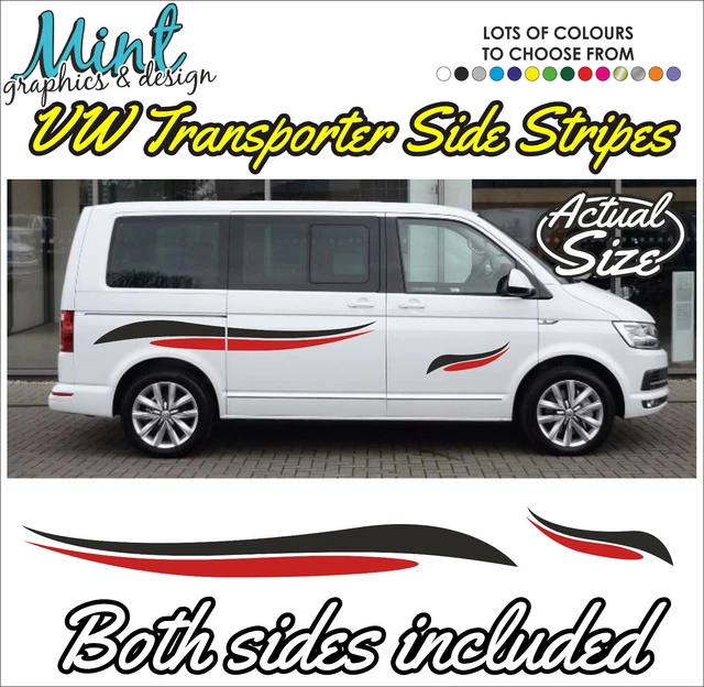 VW TRANSPORTER SIDE Decals Stickers Camper Van Graphics T4 T5 T6 Caddy ...