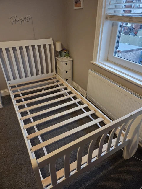 WOODEN SLEIGH BED Frame - Single £21.50 - PicClick UK