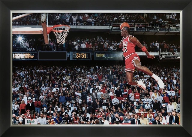 MICHAEL JORDAN 1988 All-Star Game Slam Dunk Framed Canvas $358.00 ...