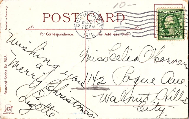 FRANCES BRUNDAGE UNE Joyeuse Carte De Noël De Gâteau Pour Fille De Houx ...