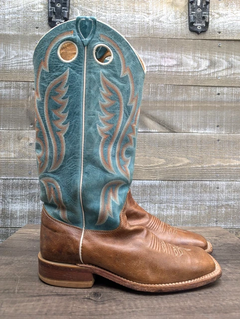 $300 JUSTIN BR320 Bent Rail Old Map Green Brown Cowboy Western Mens ...