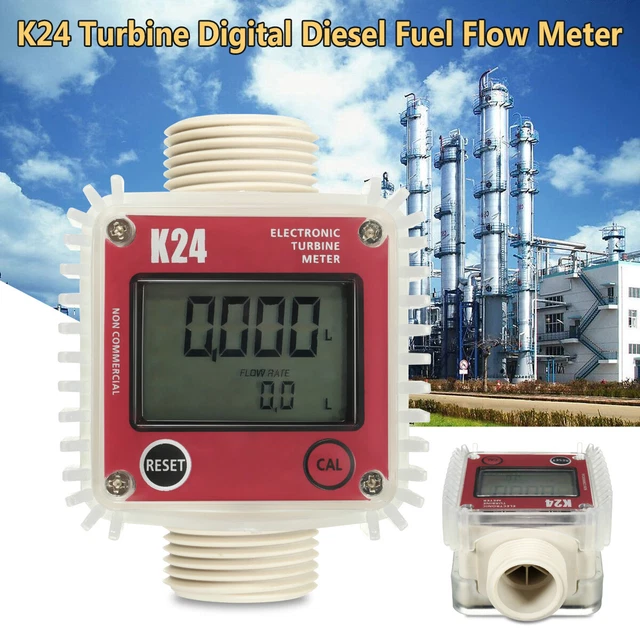 PRO K24 TURBINE Digital Diesel Fuel Flow Meter For Chemicals Water 1 ...
