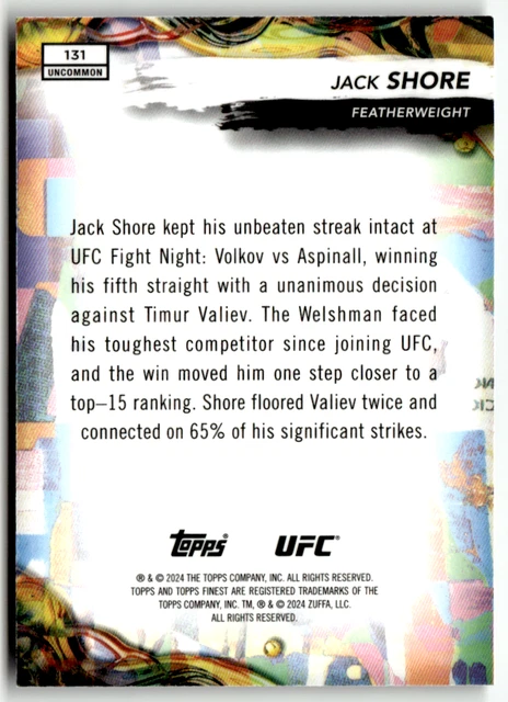 TOPPS FINEST 2024 UFC No. 131 Jack Shore X-FRACTOR EUR 1,82 - PicClick ES
