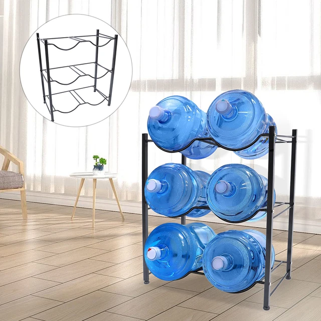 5 GALLON 3-TIER Water Jug Holder 6 Water Bottle Storage Rack Organizer ...