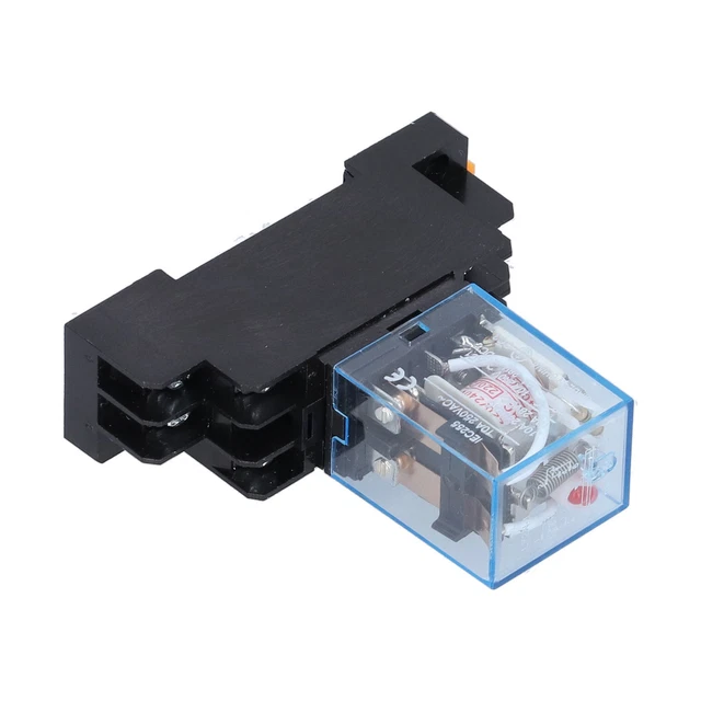 LY2NJ 8PINS ELECTROMAGNETIC Power Relays W/Socket Base Indicator Light ...