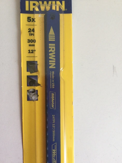 IRWIN HACKSAW BLADES Bimetal 300mm 12” 24 TPI New 10 Blades 2 Packs X 5 ...