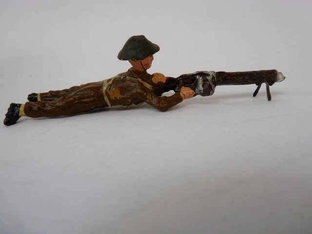 MILITARY SOLDIER RECLINING Shooter Machine Gun DURSO Toy Militaria ...