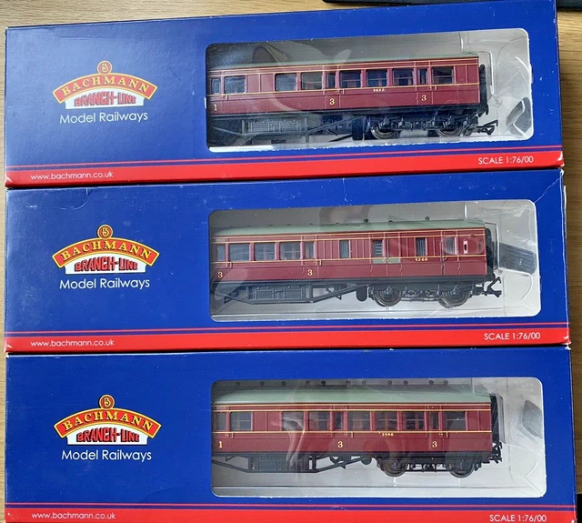 BACHMANN OO GAUGE LMS 57ft Corridor Coaches x3 34-251C 34-226C 34-252C ...