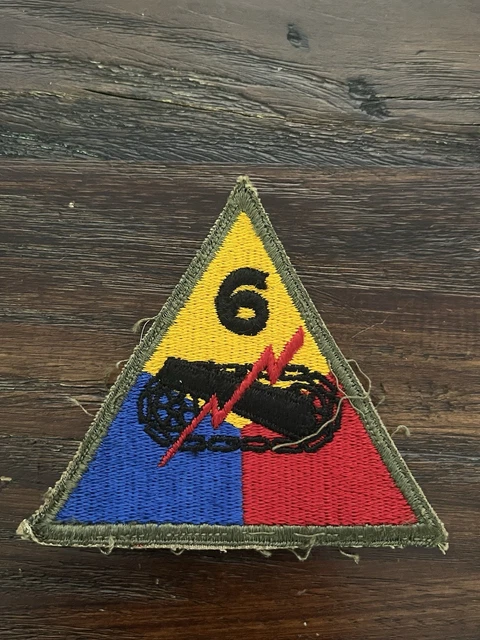 ORIGINAL PERIOD WWII Ww2 Us Army 6Th Armored Division Patch- Normandy D ...