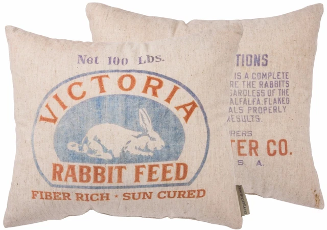 NEW!~PILLOW~&NET 100 LBS. VICTORIA RABBIT FEED FIBER RICH.."~Farm ...
