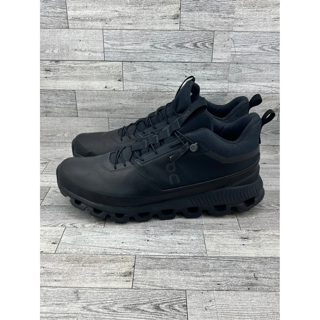 ON RUNNING CLOUD Waterproof Hiking Boots Men's Size 12.5 Black Swiss ...