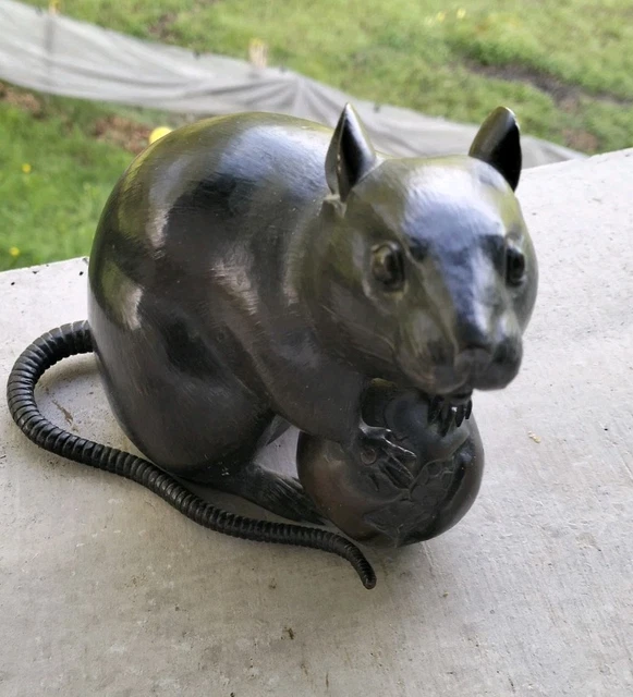 ANCIEN BRONZE JAPONNAIS - Rat A La Grenade - Epoque Meiji . Estampille ...