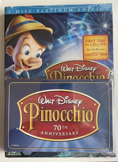 2 DVD DISNEY Pinocchio 2009 Platinum Edition Region 2 sigillato 70TH ...