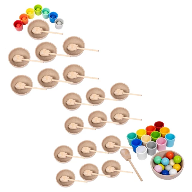 RAINBOW BALLS IN Cups,Color Sorting and Counting,Preschool Sensory £22. ...