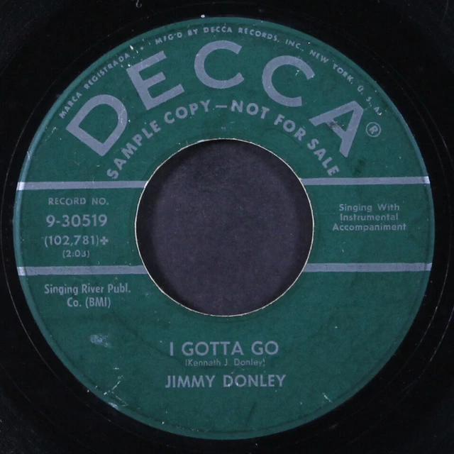 JIMMY DONLEY : i gotta go / bébé combien de temps DECCA 7" simple 45 tr ...