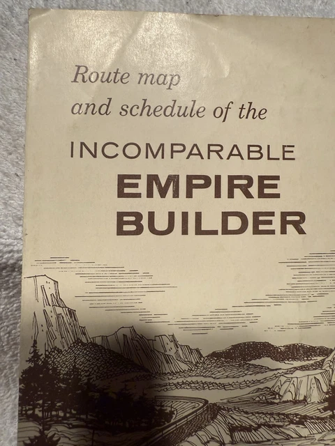 GREAT NORTHERN RAILWAY - Route Map/Schedule Of The Incomparable Empire ...