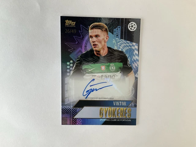 TOPPS UCC GOLD Viktor Gyokeres Current Stars Auto Numbered /49 Sporting ...
