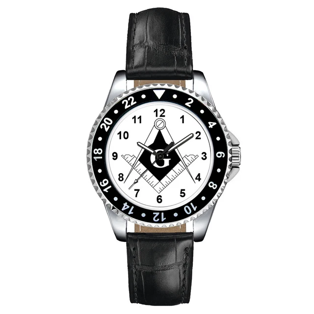 FREEMASONRY MASONIC SYMBOL Square And Compasses Mens Ladies Leather ...