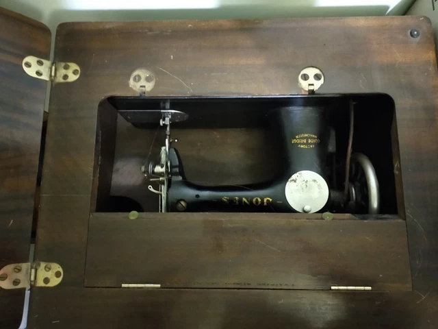 VINTAGE JONES CB treadle sewing machine in cabinet. $245.00 - PicClick AU
