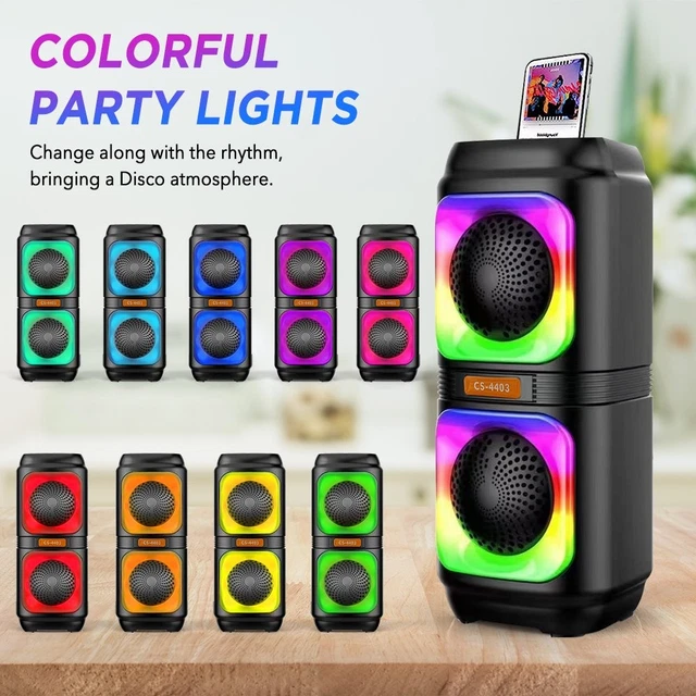 WIRELESS PORTABLE BLUETOOTH Speaker Heavy Bass Party Subwoofer Karaoke ...