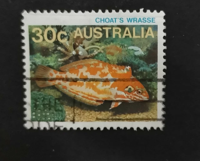 USED AUSTRALIA STAMP 1984 Marine Life Choat's wrasse fish ocean coastal ...