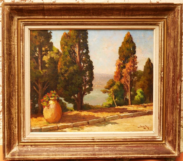 TABLEAU DE LOUIS Lanza: jarre fleurie au Mourillon, Toulon, Provence ...