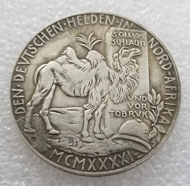 WW2 GERMAN ERWIN Rommel Tobruk Afrika Korps Coin Propaganda Medal ...