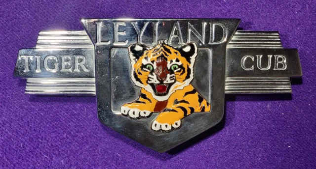 LEYLAND TIGER CUB Bus Coach Transport Chrome Grill Plate Badge Sign £ ...
