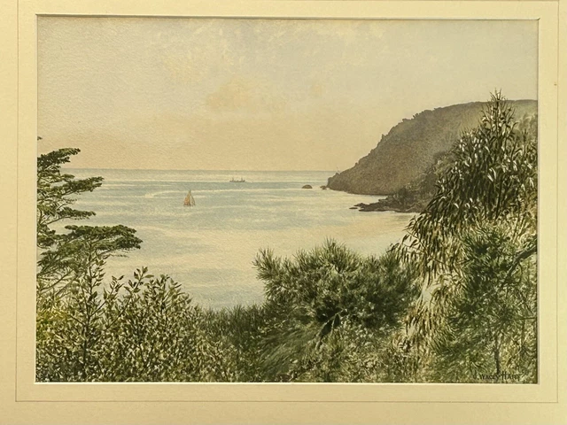VINTAGE ORIGINAL FRAMED Watercolour Coastal Scene John Wacey Hart £45. ...