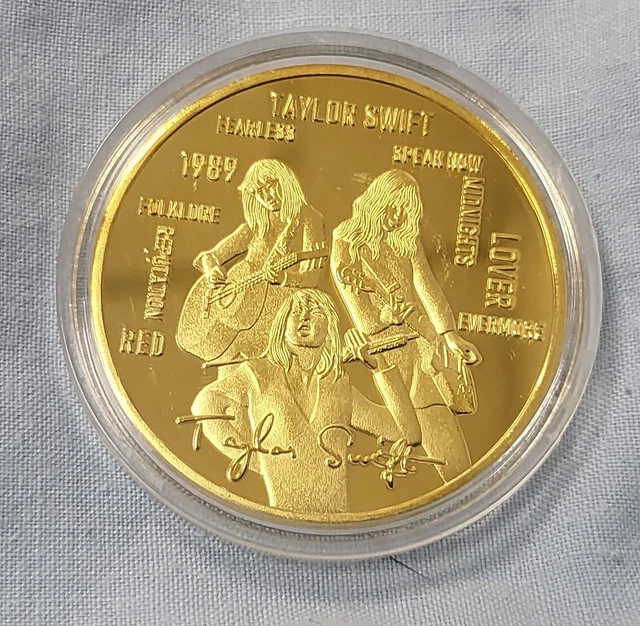 TAYLOR SWIFT GOLD Coin Signed SingerBlonde Girl Beautiful Mega Star ...