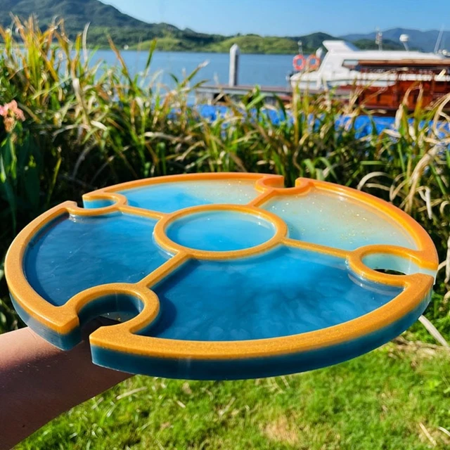 BEACH DINNER TABLE Plate Epoxy Resin Mold DIY Serving Tray Silicone ...
