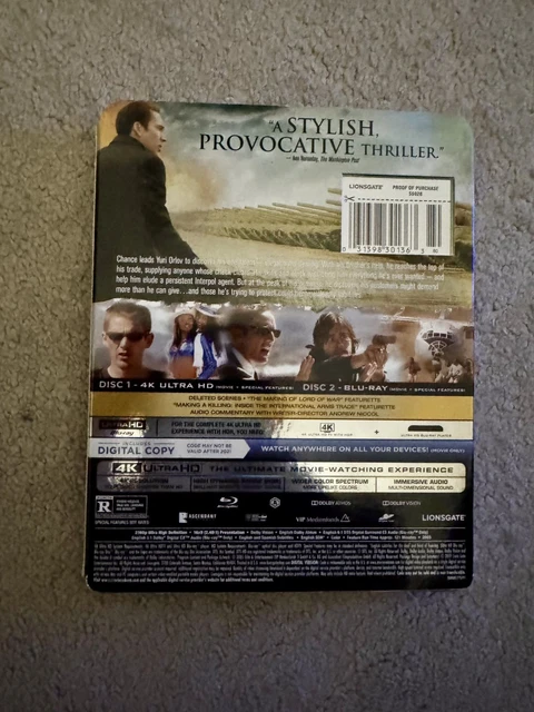 BLURAY 4K ULTRA HD Lord Of War. US Import with Slip Cover. Pre-Owned. £ ...